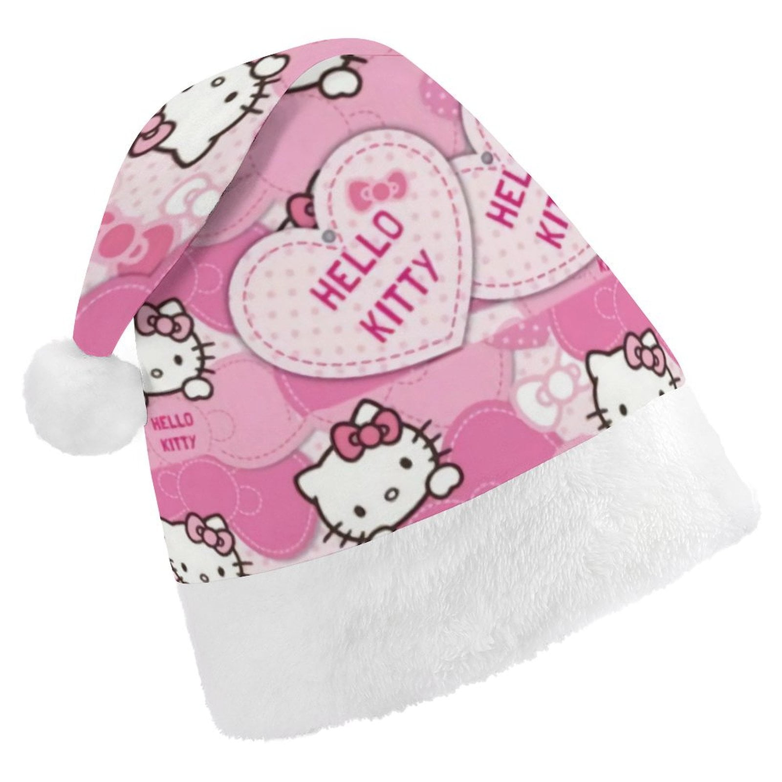 Cartoon Hello Kitty Bow Santa Hat for Adults,Christmas Hat,Xmas Hat ...