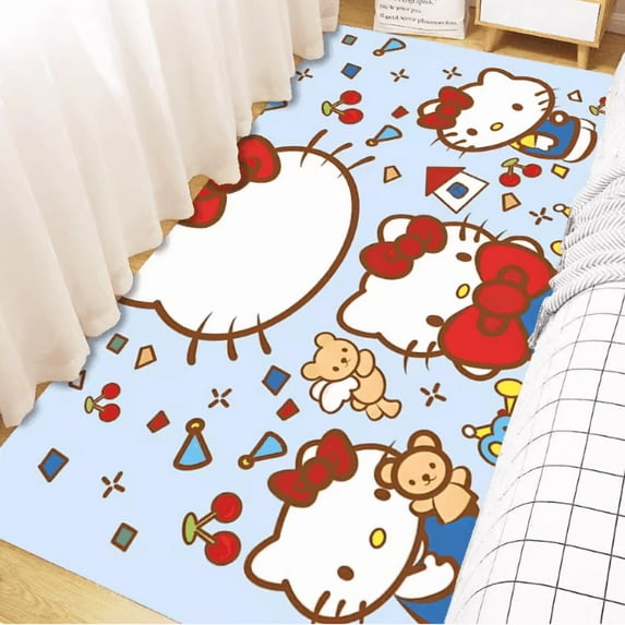 Cartoon Hello Kitty Carpet Bedroom Decoration Bedside Blanket Living ...