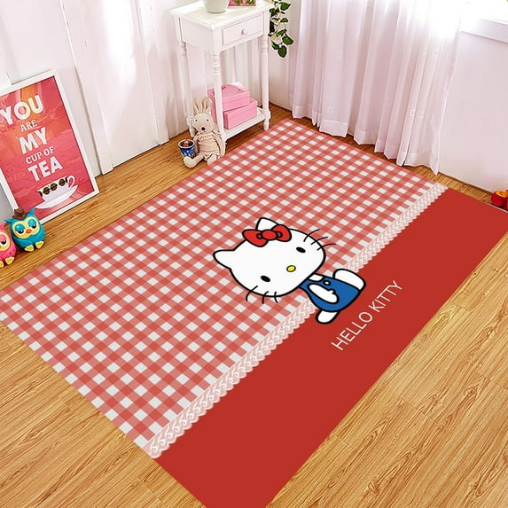 Cartoon Hello Kitty Carpet Bedroom Decoration Bedside Blanket Living ...