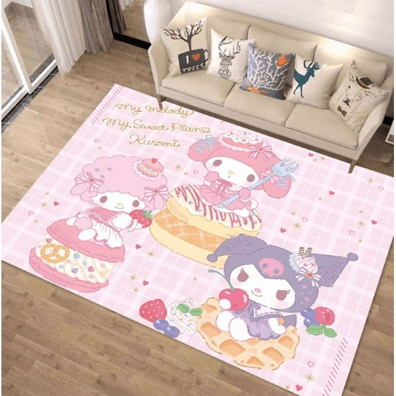 Cartoon Hello Kitty Carpet Bedroom Decoration Bedside Blanket Living ...