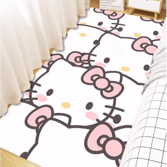Cartoon Hello Kitty Carpet Bedroom Decoration Bedside Blanket Living ...
