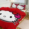 Cartoon Hello Kitty Cat Girl Room Decor Size Bedding Set for Kids 3 ...