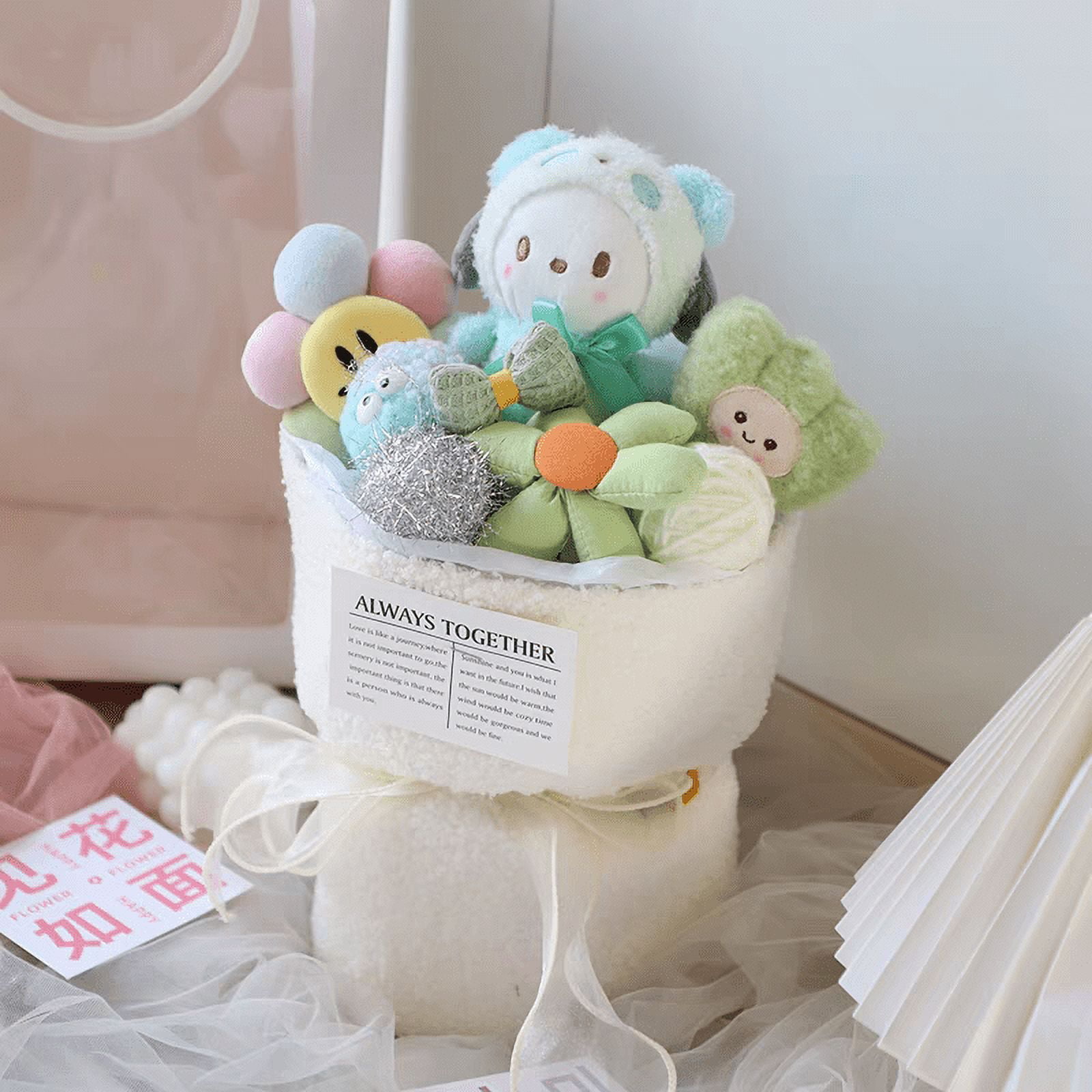 Cartoon Hello Kitty Cat Plush Dolls Rose Soap Flowers Bouquet Christmas ...