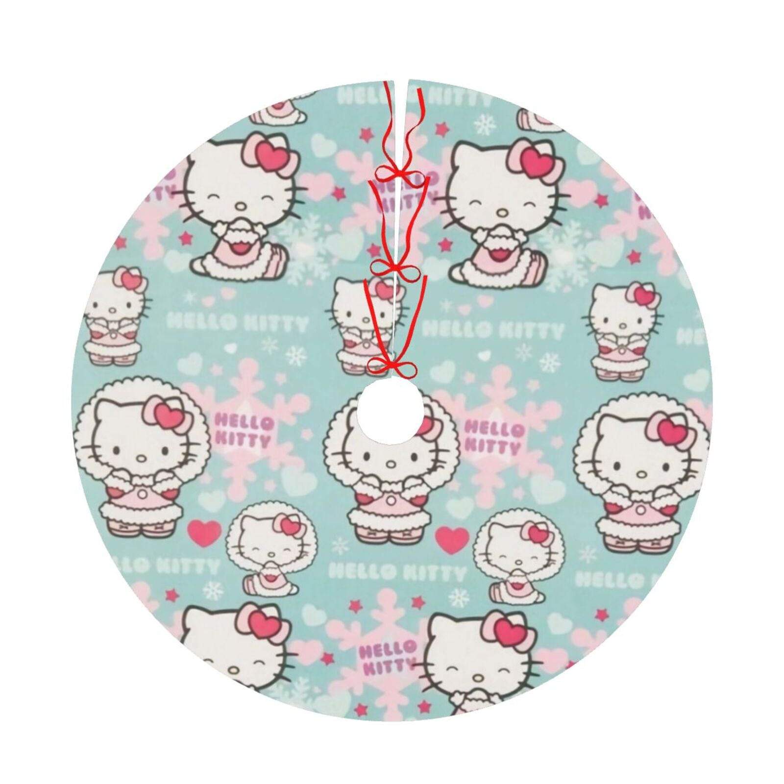 Hello Kitty Christmas Tree Skirt 36 Inch Xmas Tree Skirts Mat for Merry ...