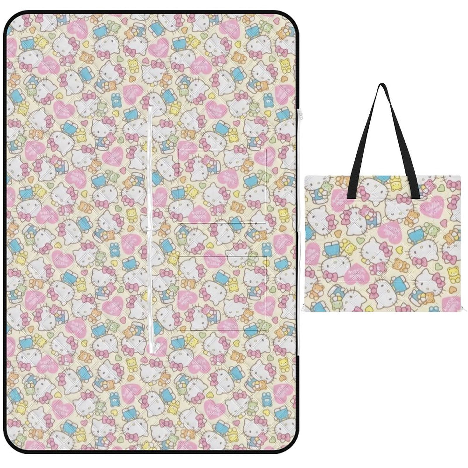 Cartoon Hello Kitty Extra Large Picnic Outdoor Blanket,59 x 39 ...