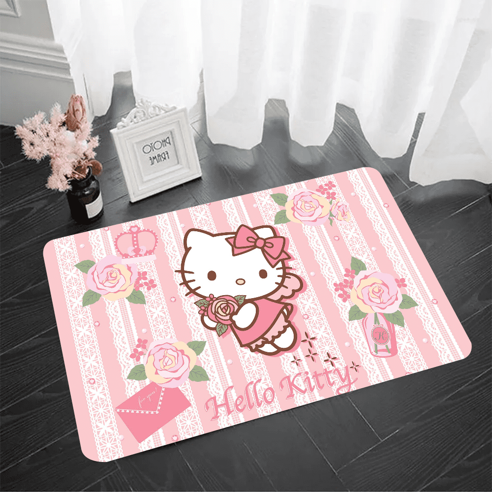 Cartoon Hello Kitty Floor Mat Doormats Home Bathroom Anti-Slip Mats ...