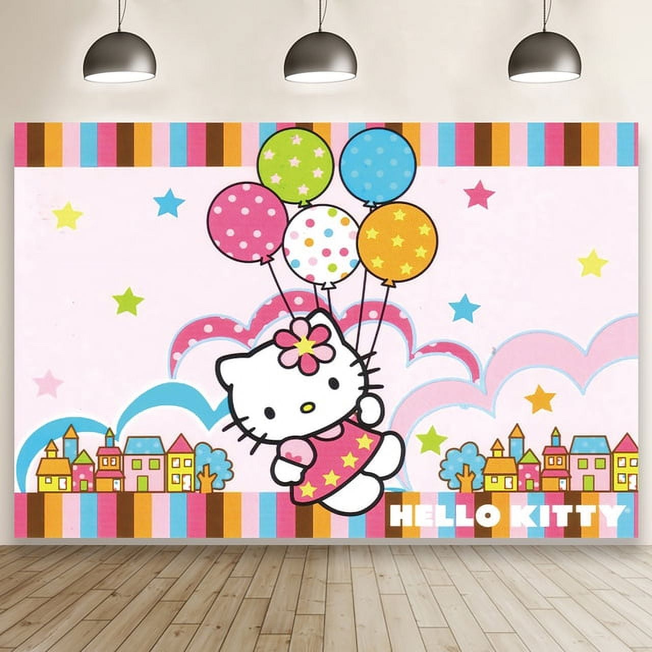 Cartoon Hello Kitty Girl Birthday Party Backdrop Customized Happy ...
