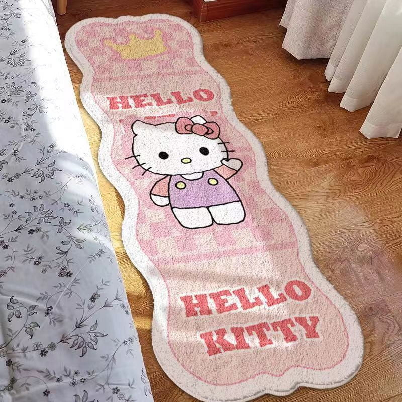 Cartoon Hello Kitty Irregular Plush Carpet Lounge Rug Cute Kitty Cat ...