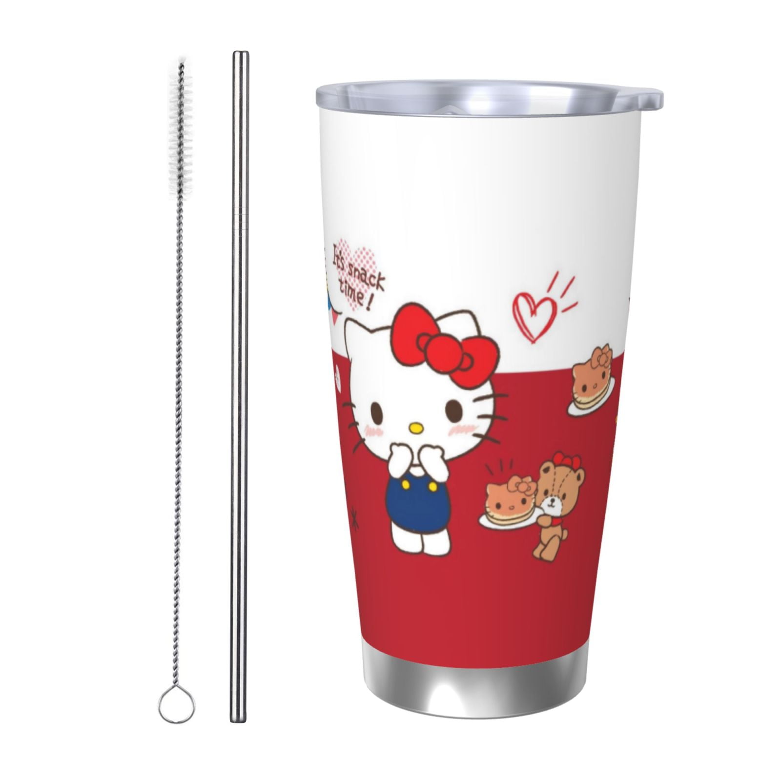 Cartoon Hello Kitty Kids Water Bottle with Straw Lid,Insulated Stainless Steel Reusable Tumbler ...
