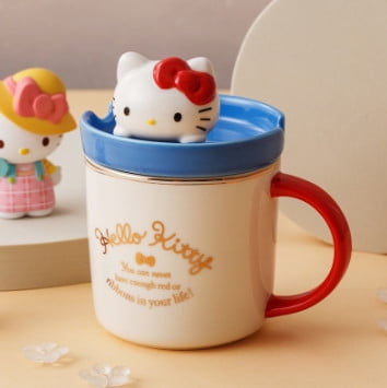 Cartoon Hello Kitty Milk Ceramics Cup Creative Glass Morning Tea Cup ...