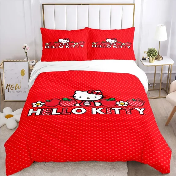 Cartoon Hello Kitty Pattern Quilt Cover Without Filling Pillowcase ...