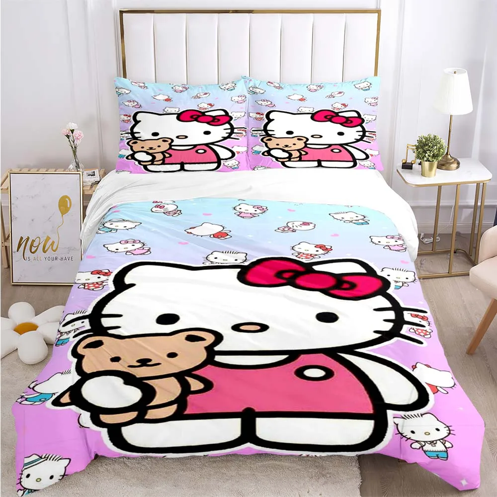 Cartoon Hello Kitty Pattern Quilt Cover Without Filling Pillowcase ...