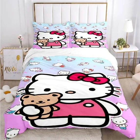 Cartoon Hello Kitty Pattern Quilt Cover Without Filling Pillowcase ...