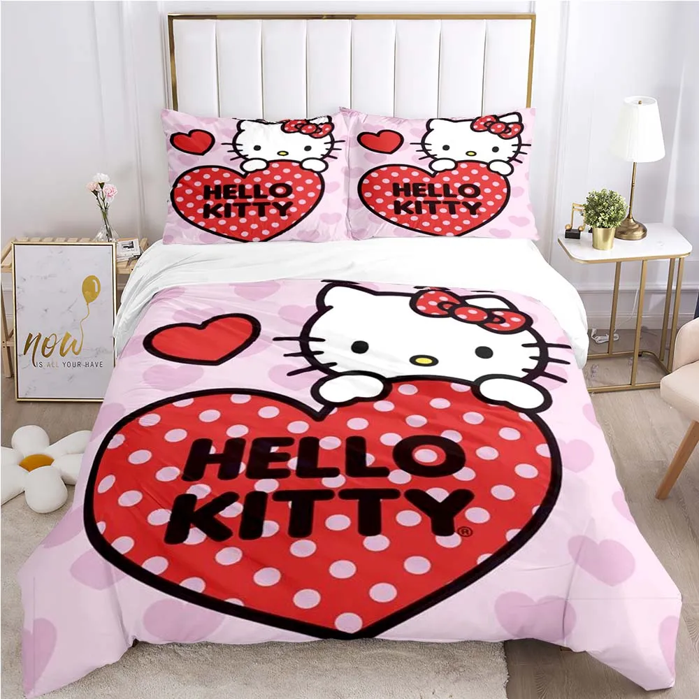Cartoon Hello Kitty Pattern Quilt Cover Without Filling Pillowcase ...