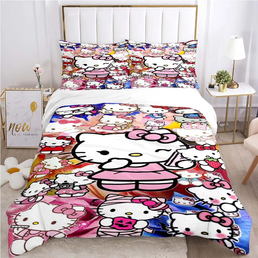 Cartoon Hello Kitty Pattern Quilt Cover Without Filling Pillowcase ...