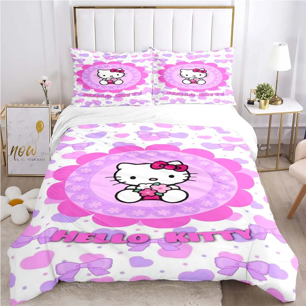Cartoon Hello Kitty Pattern Quilt Cover Without Filling Pillowcase ...