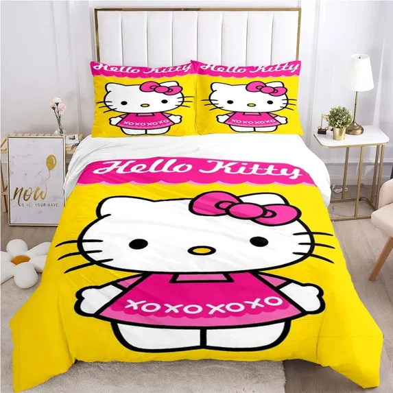 Cartoon Hello Kitty Pattern Quilt Cover Without Filling Pillowcase ...
