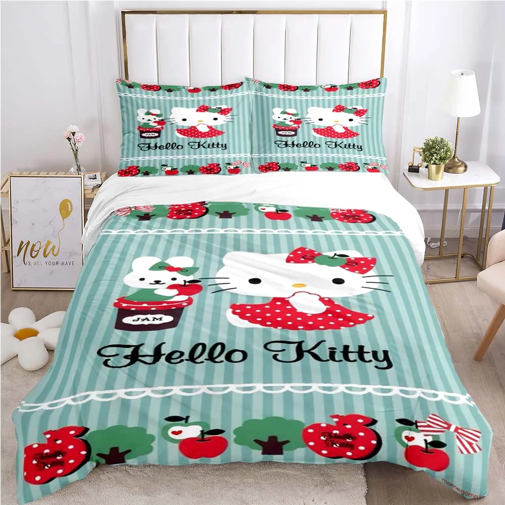 Cartoon Hello Kitty Pattern Quilt Cover Without Filling Pillowcase ...