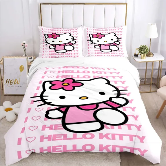 Cartoon Hello Kitty Pattern Quilt Cover Without Filling Pillowcase ...