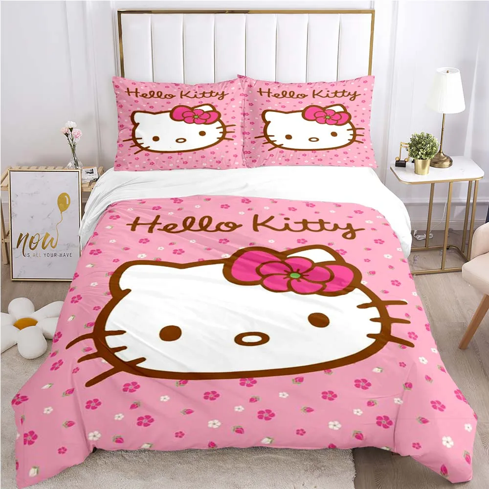 Cartoon Hello Kitty Pattern Quilt Cover Without Filling Pillowcase ...