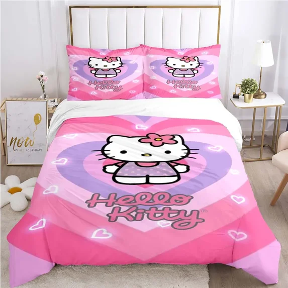 Cartoon Hello Kitty Pattern Quilt Cover Without Filling Pillowcase ...