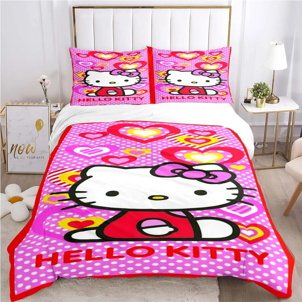 Cartoon Hello Kitty Pattern Quilt Cover Without Filling Pillowcase ...