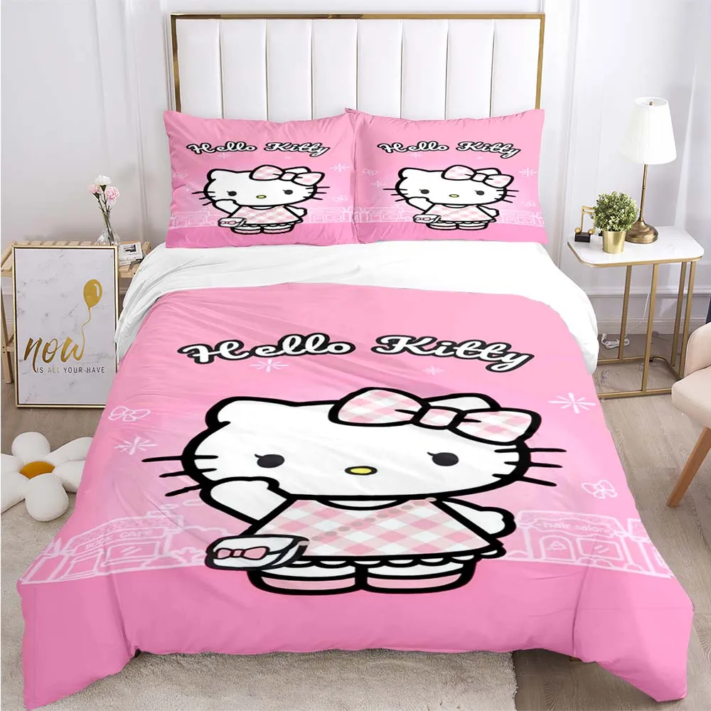 Cartoon Hello Kitty Pattern Quilt Cover Without Filling Pillowcase ...