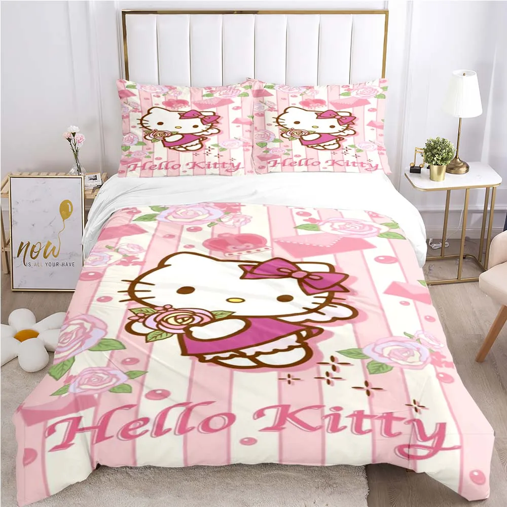Cartoon Hello Kitty Pattern Quilt Cover Without Filling Pillowcase ...