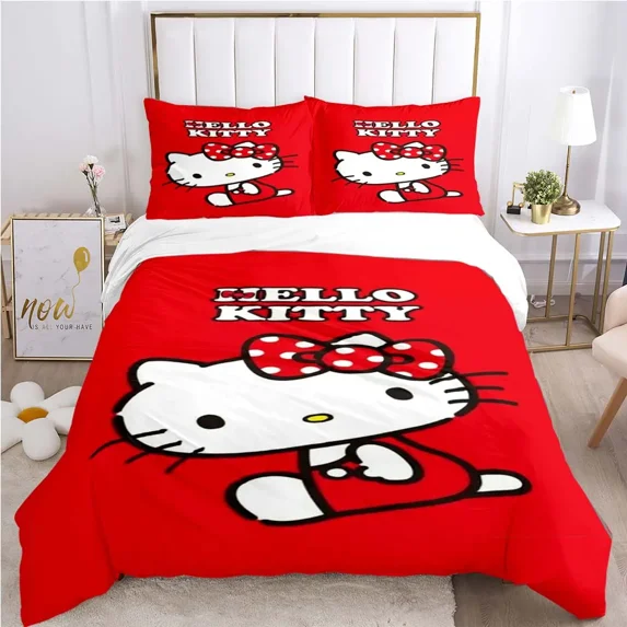 Cartoon Hello Kitty Pattern Quilt Cover Without Filling Pillowcase ...