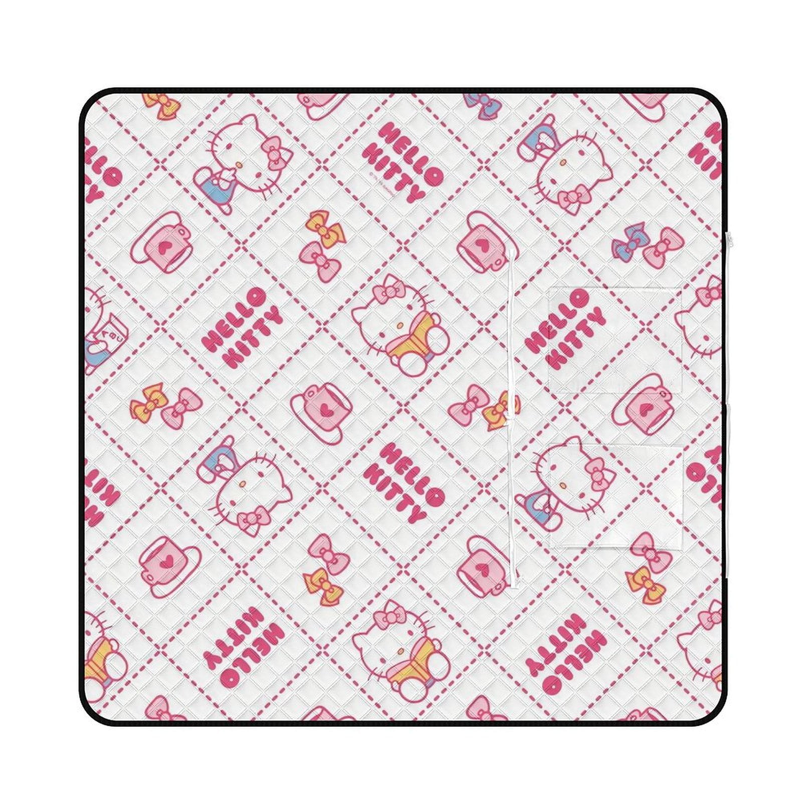 Cartoon Hello Kitty Plaid Extra Large Picnic Outdoor Blanket,59 x 59 ...