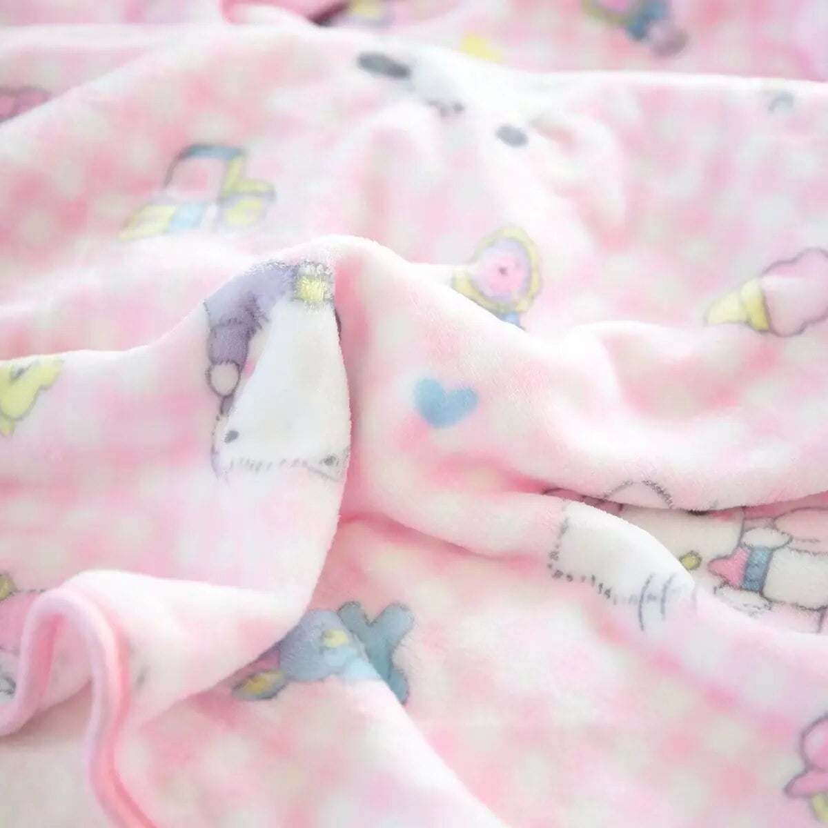 Cartoon Hello Kitty Plush Blanket Anime Flannel Pillowcase Kawaii ...