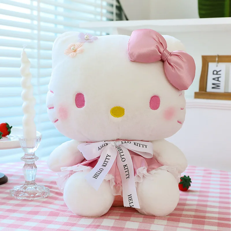 Cartoon Hello Kitty Plush Doll Toy Sanrio Animals Kawaii Cat Plush With ...
