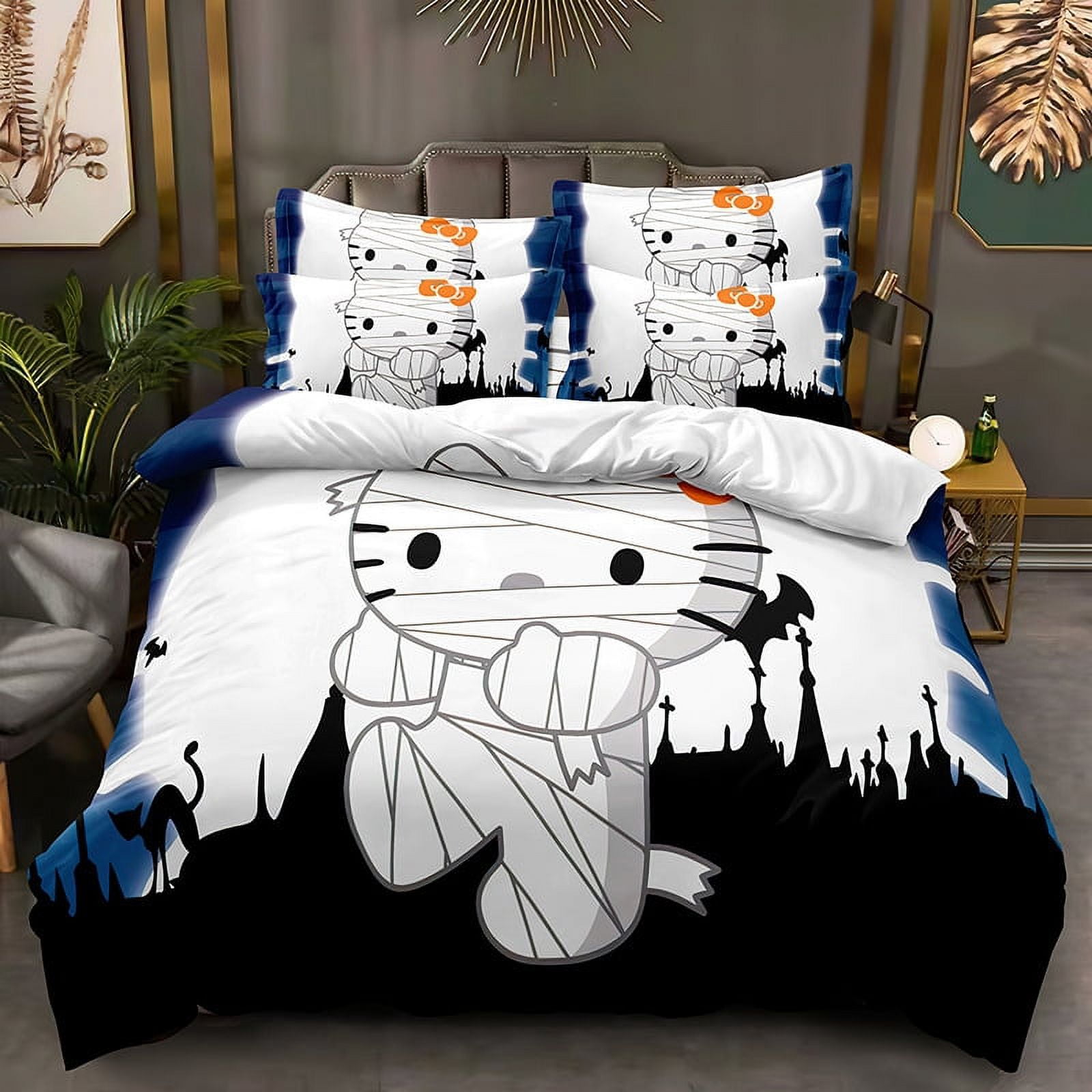 Cartoon Hello Kitty Quilt Three Piece Sheet Set Warm Cute Bedding Set ...