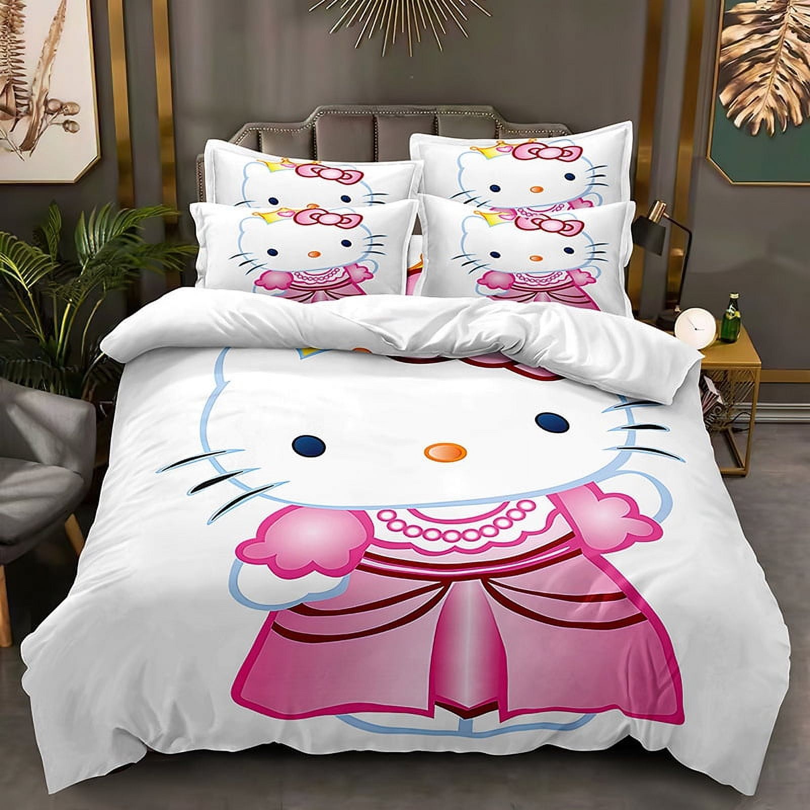 Cartoon Hello Kitty Quilt Three Piece Sheet Set Warm Cute Bedding Set ...