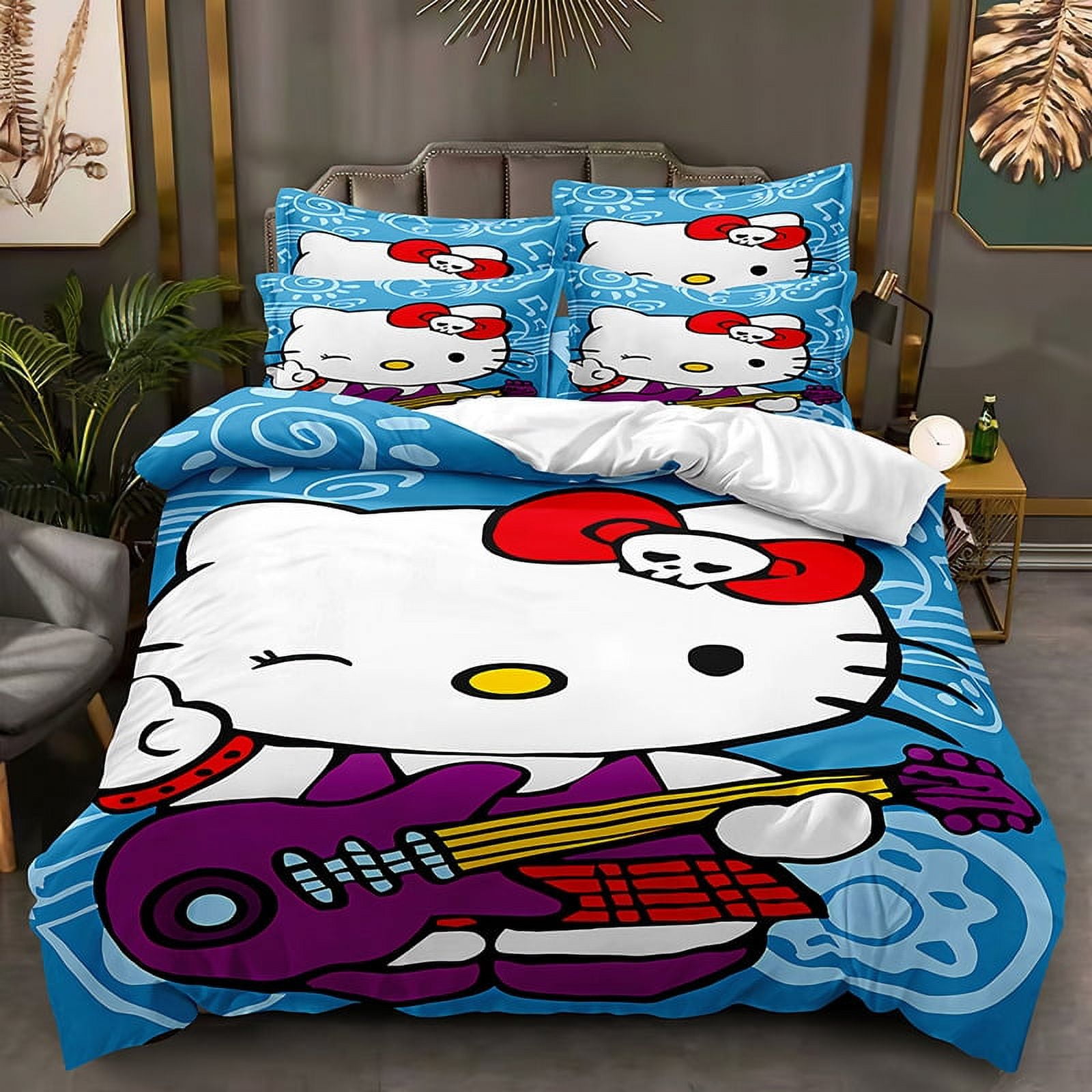 Cartoon Hello Kitty Quilt Three Piece Sheet Set Warm Cute Bedding Set ...