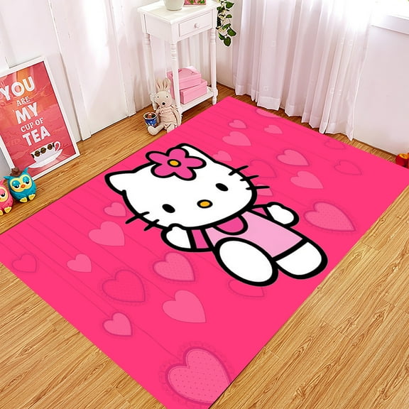 Cartoon Hello Kitty Carpet Bedroom Decoration Living Room Mat - Walmart.com
