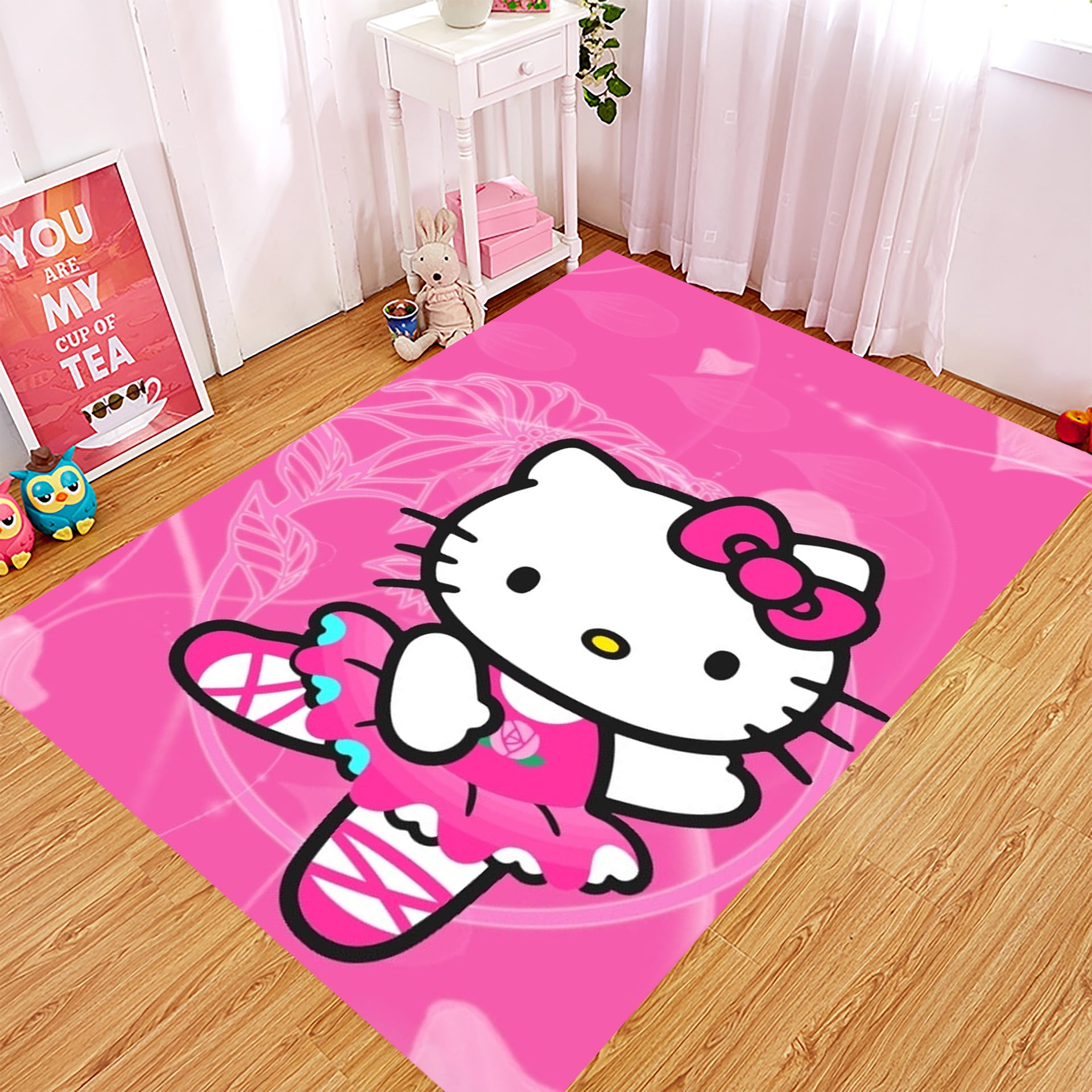 Cartoon Hello Kitty Rug ins style KT cat carpet bedroom decoration ...