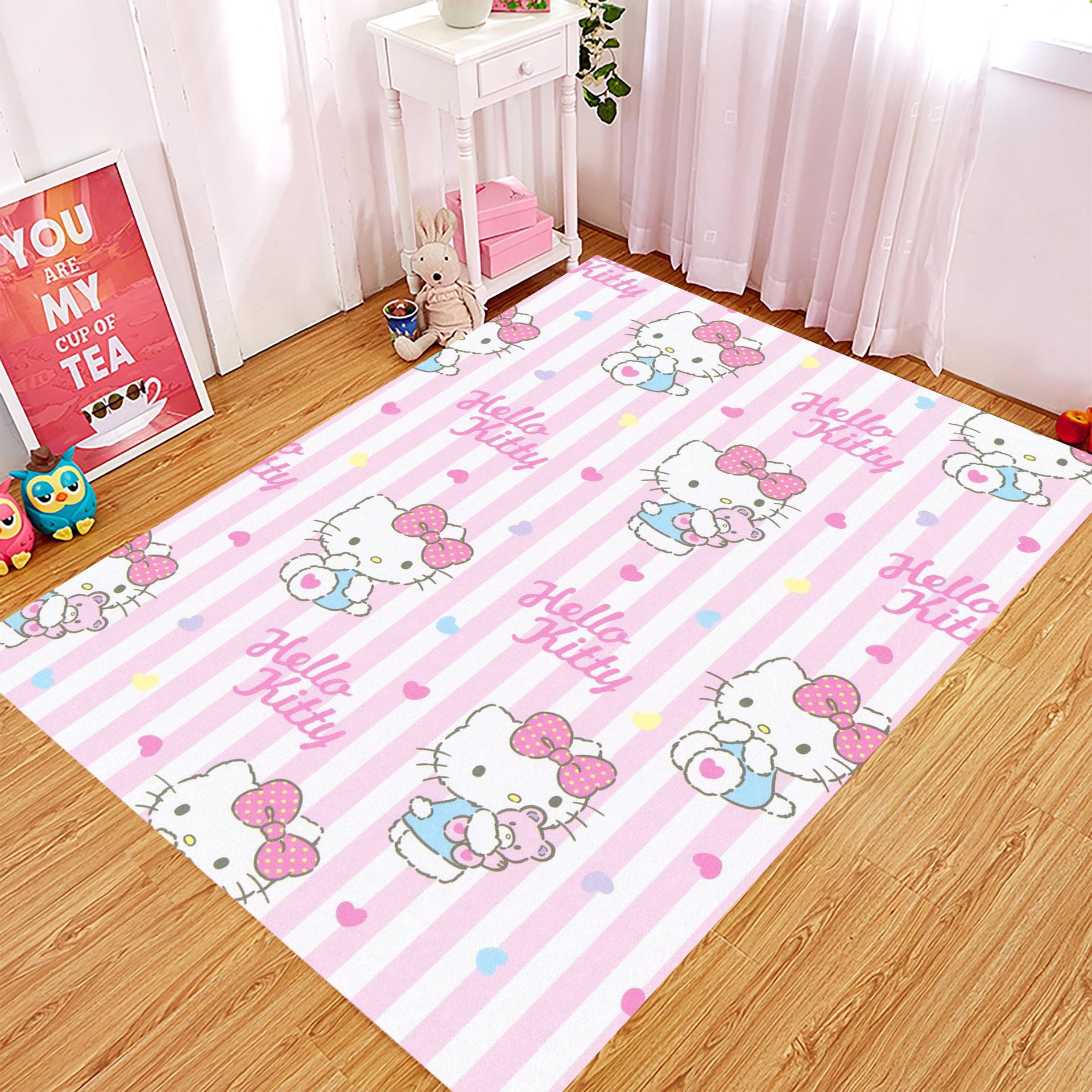 Cartoon Hello Kitty Rug ins style KT cat carpet bedroom decoration ...