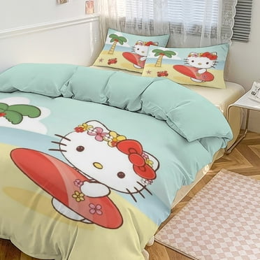Cartoon Hello Kitty Sheet Set - Super Soft 3 Piece Bedding Set ...