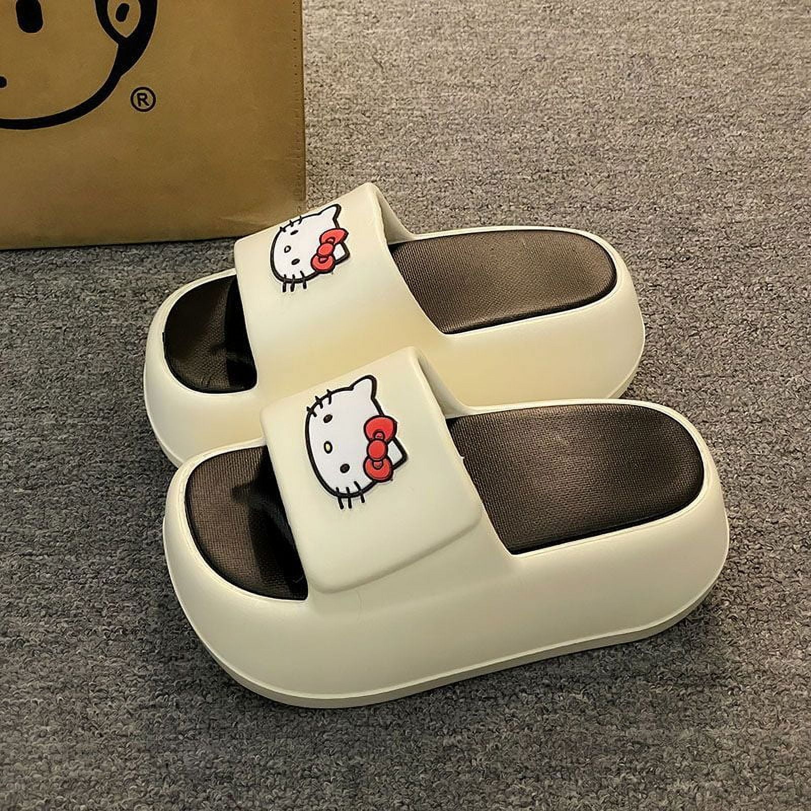 Cartoon Hello Kitty Slippers Sanrios Anime Kt Sandals Summer Thick Sole ...