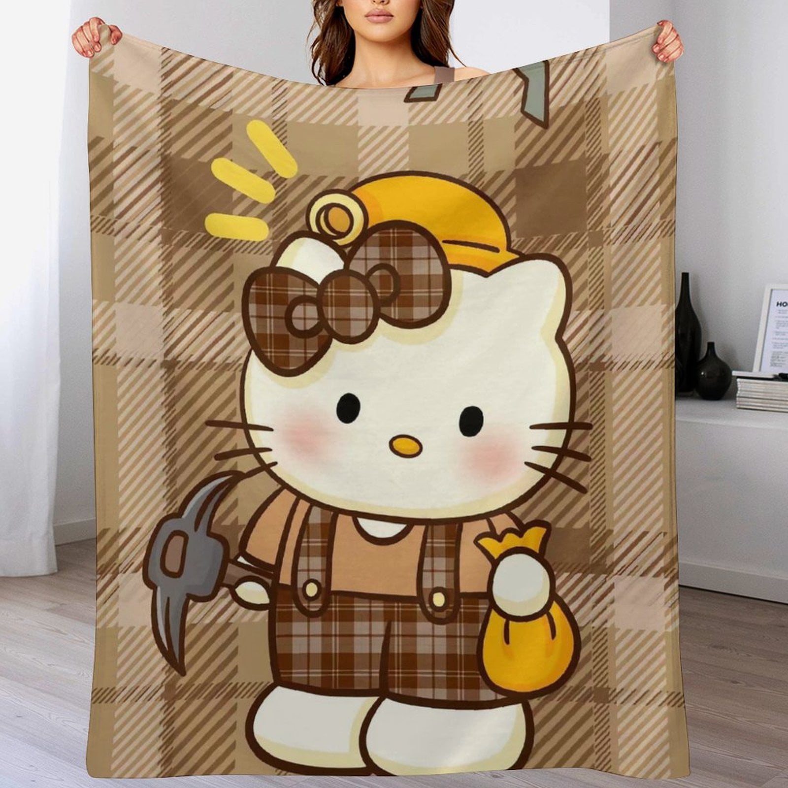 Cartoon Hello Kitty Throw Blanket Classic Super Soft Anime Flannel ...