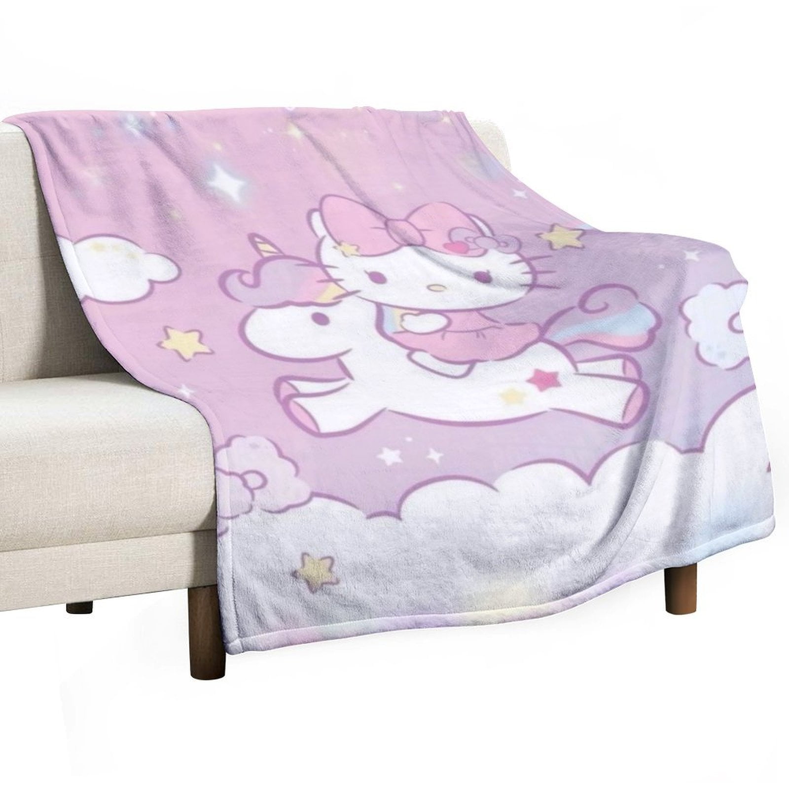 Cartoon Hello Kitty Throw Blanket Classic Super Soft Anime Flannel ...