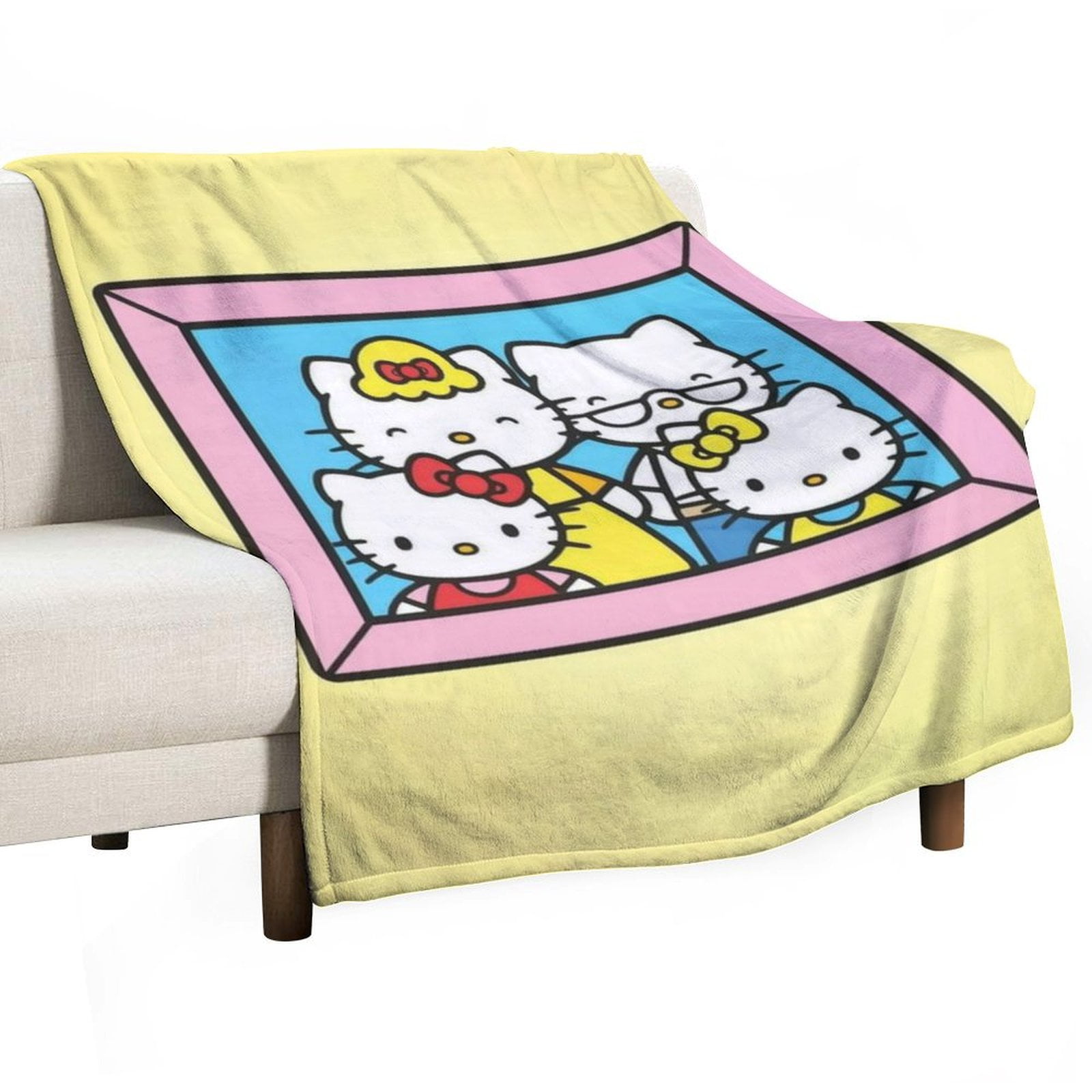 Cartoon Hello Kitty Throw Blanket Classic Super Soft Anime Flannel ...