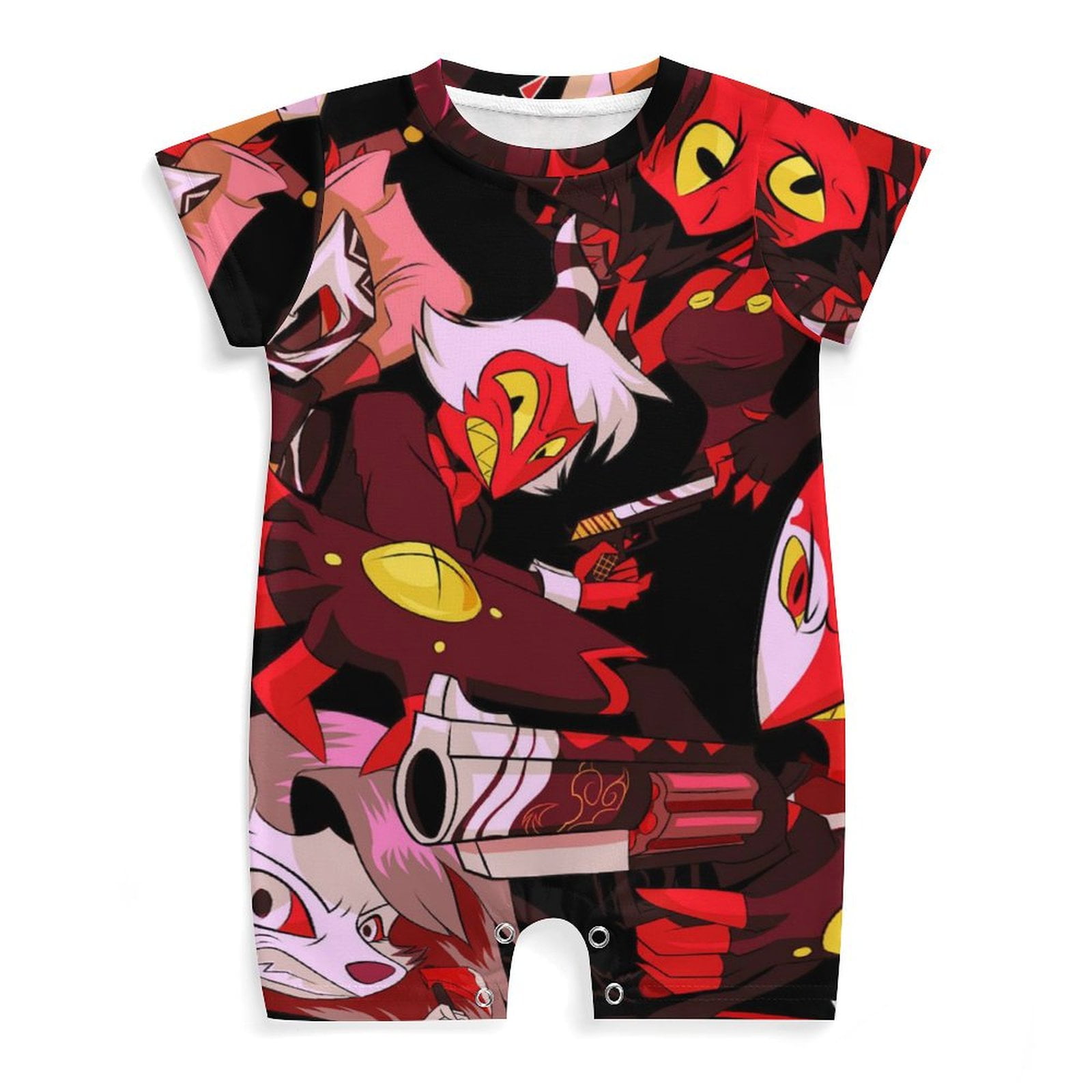 Cartoon Helluva Boss Baby One-Piece Rompers Summer Short Sleeve Outfit ...