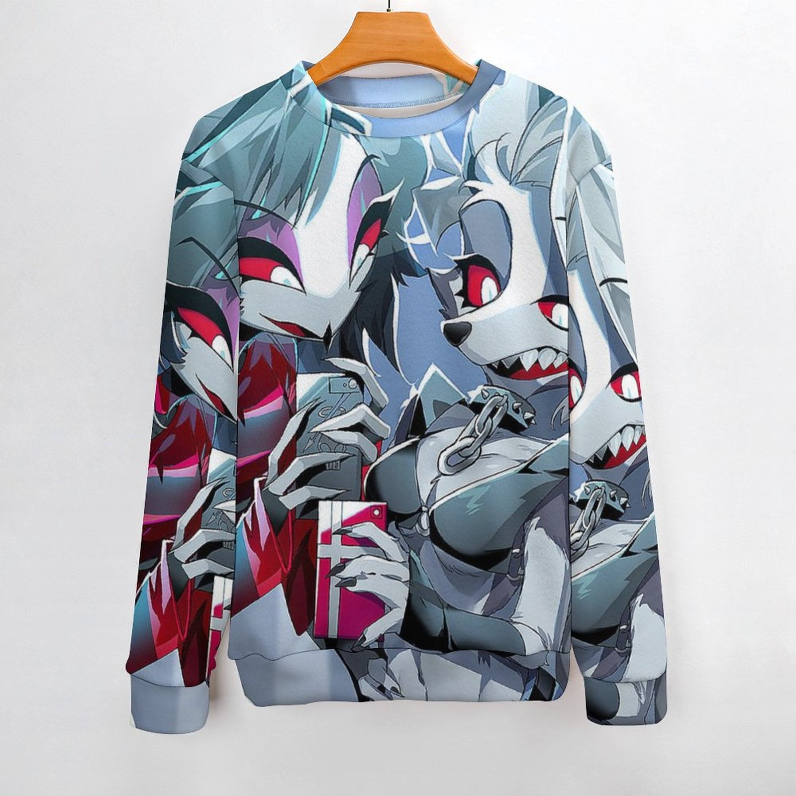 Cartoon Helluva Boss Round Neck Sweater Pullover Unisex Turtleneck Fashion 3D Printed Soft ...