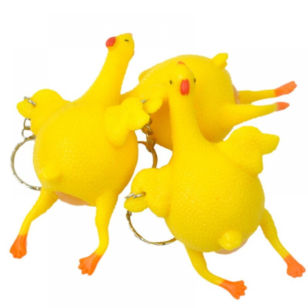 Cartoon Hen Crowded Ball Toys Squeeze Chicken Laying Egg Keyholder ...