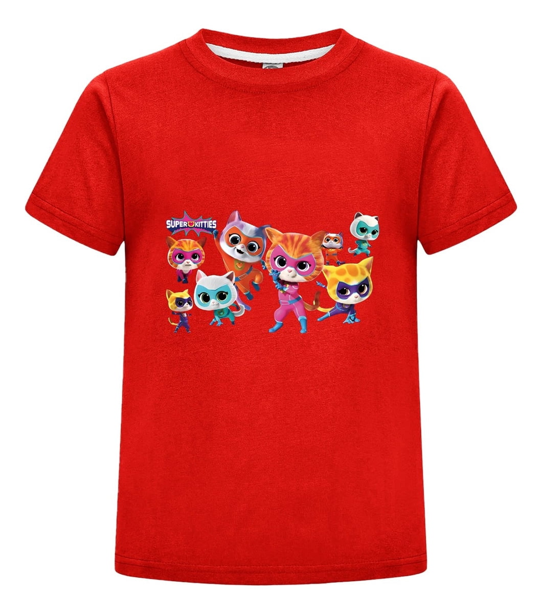 Cartoon Hero Shirt for Kids Featuring Super-Kitties T-Shirt – Boys ...