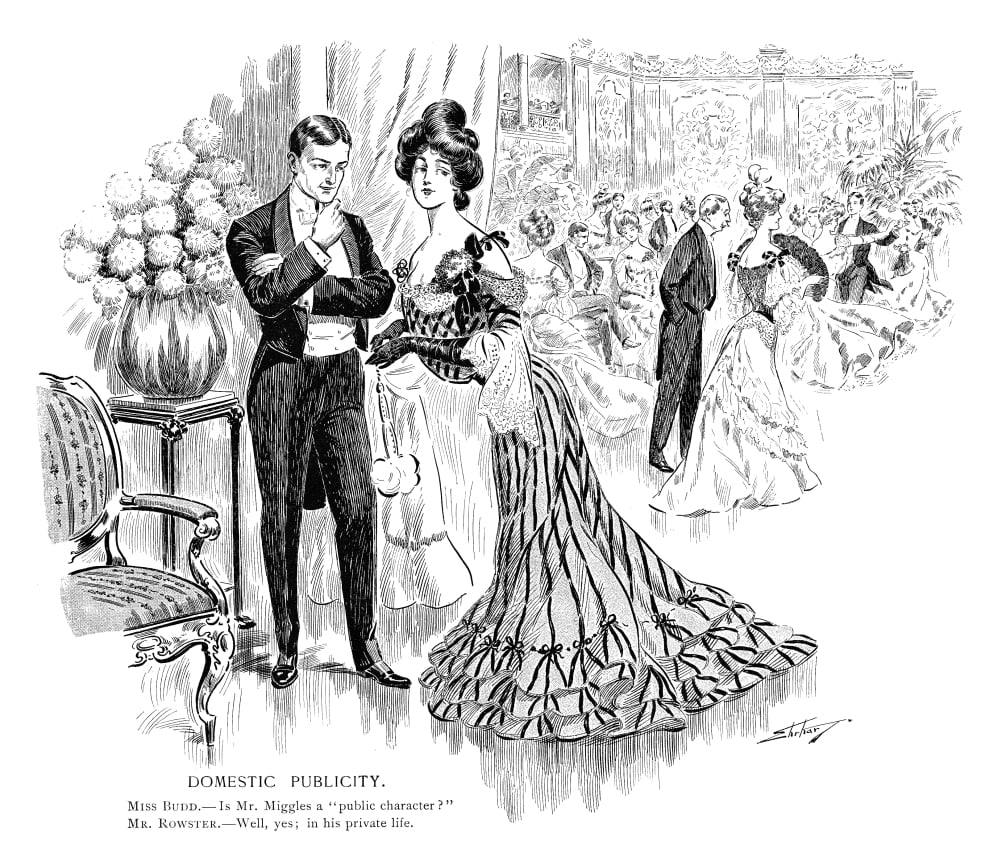 Cartoon High Society 1904. N'Domestic Publicity. Miss Budd - Is Mr ...