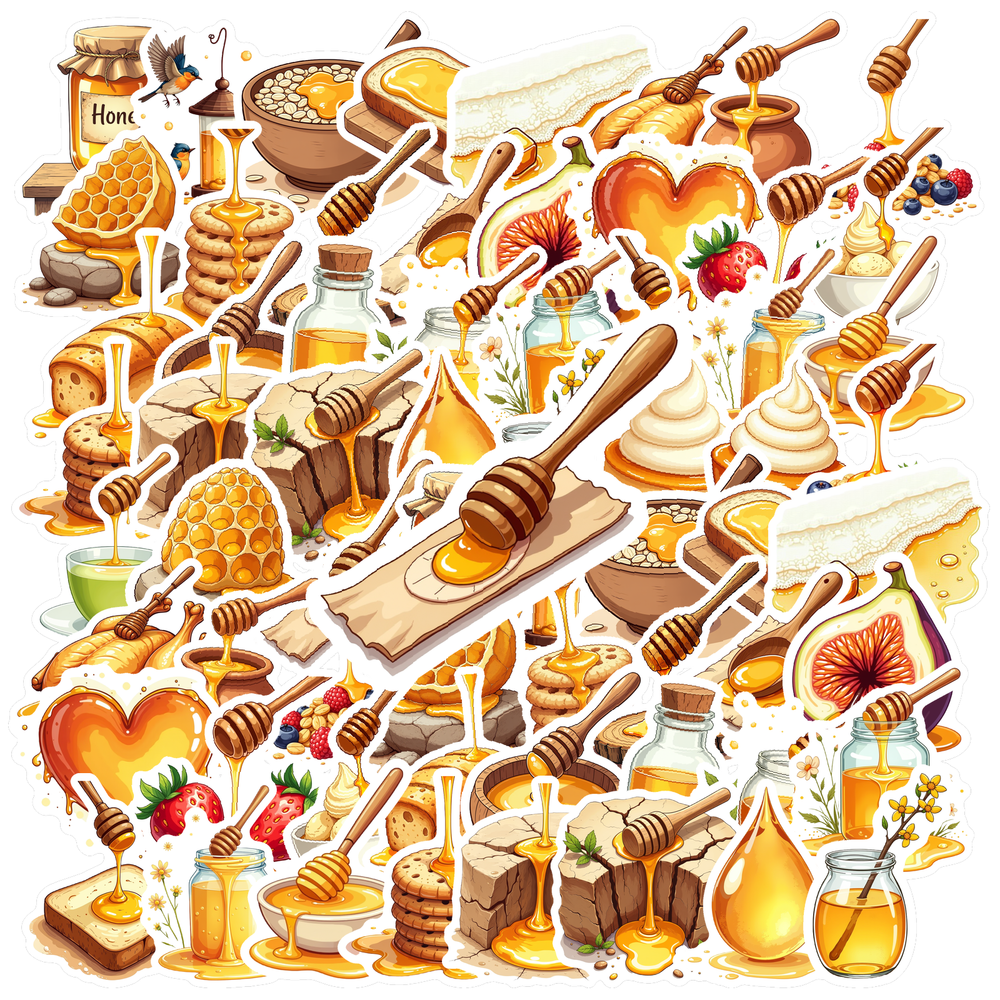 Cartoon Honey Theme Stickers, Waterproof Honey Theme Sticker for Water ...