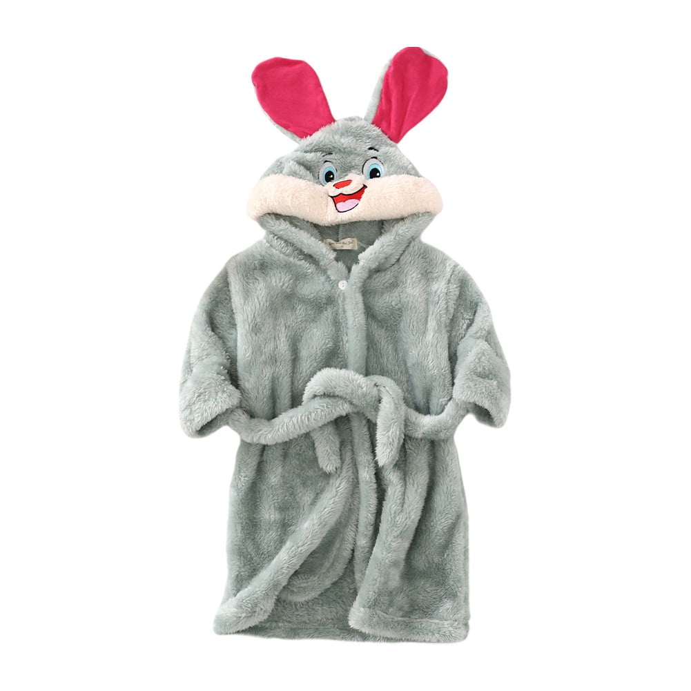 Cartoon Hooded Bathrobe for Toddler Bunny Robe Pajamas Rabbit Autumn ...